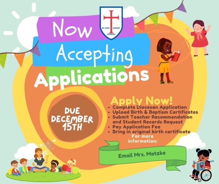 Now Accepting Applications! - Our Lady of Hope Catholic School